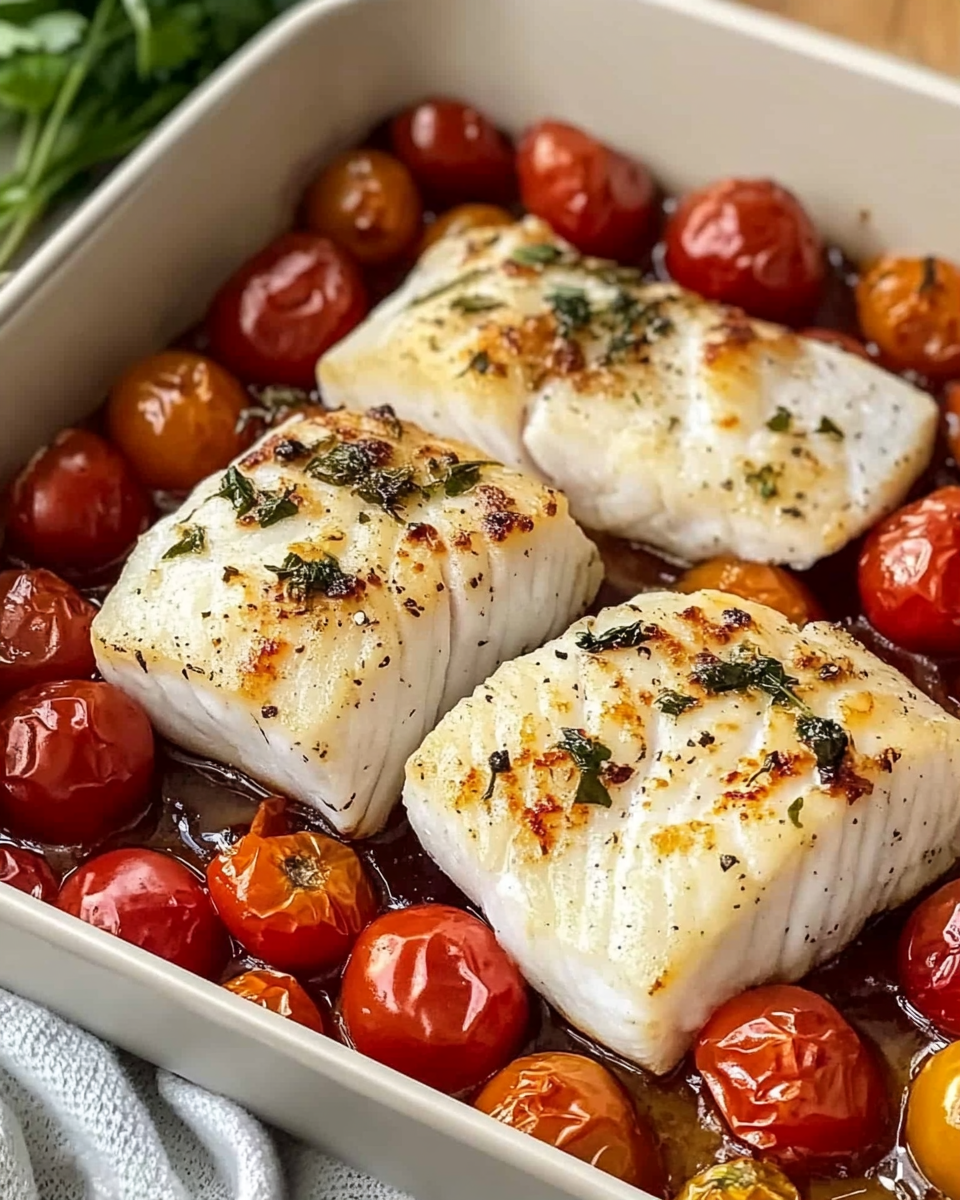 One-Pan Roasted Fish With Cherry Tomatoes