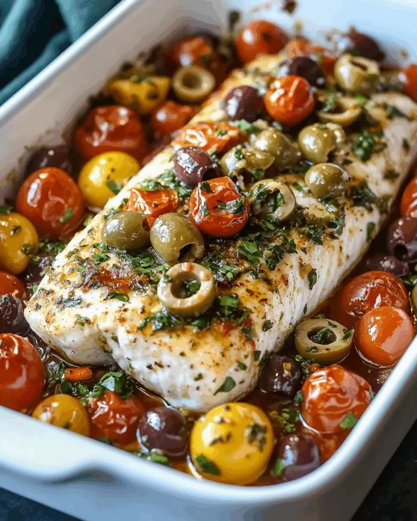Mediterranean Baked Fish with Tomatoes
