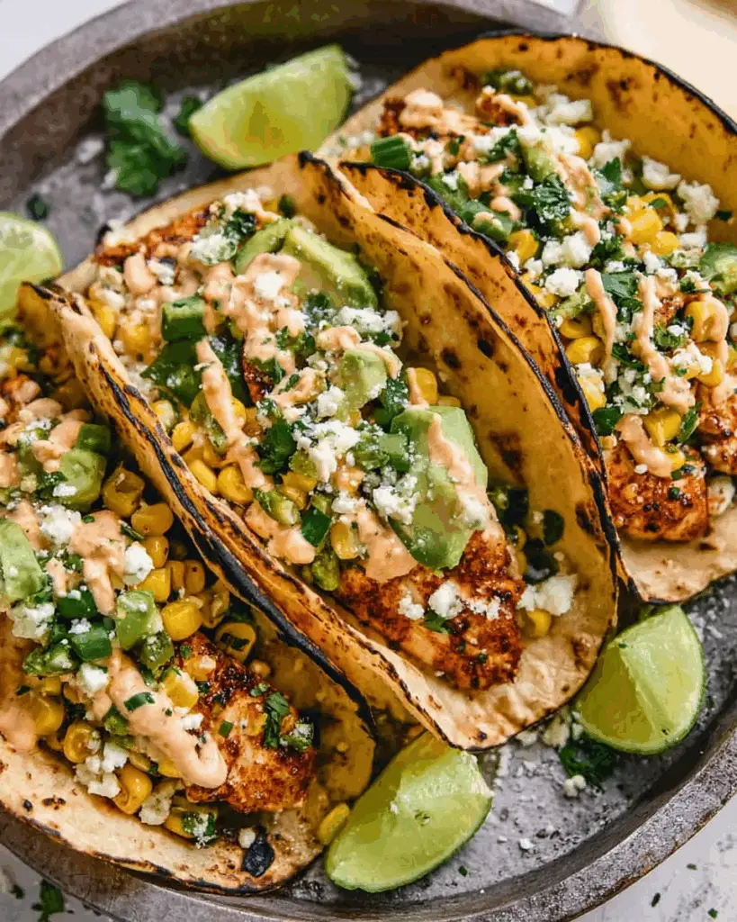 Mexican Street Corn Chicken Tacos