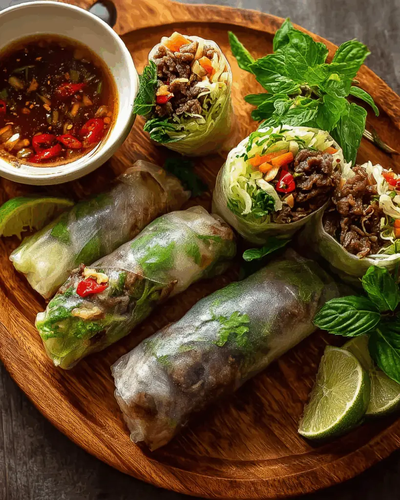 Thai Basil Beef Rolls