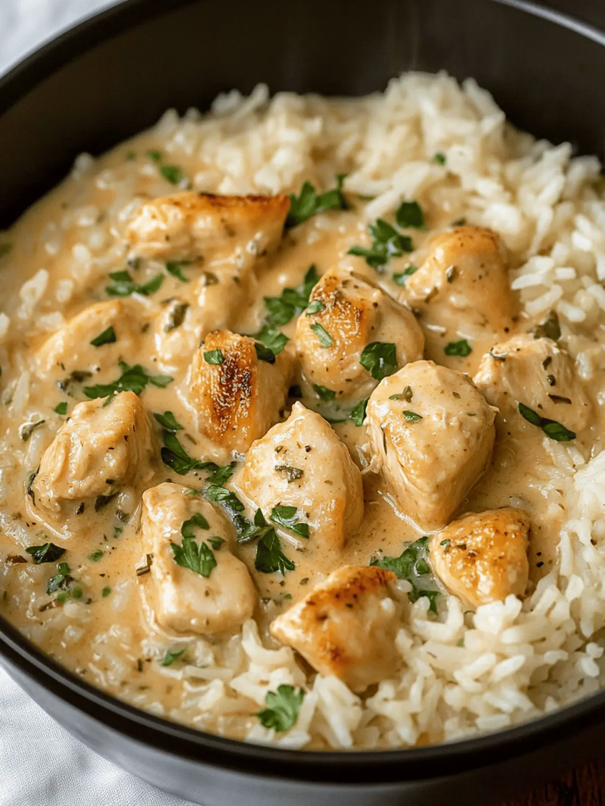 Irresistible Creamy Herb Chicken & Basmati Rice Delight