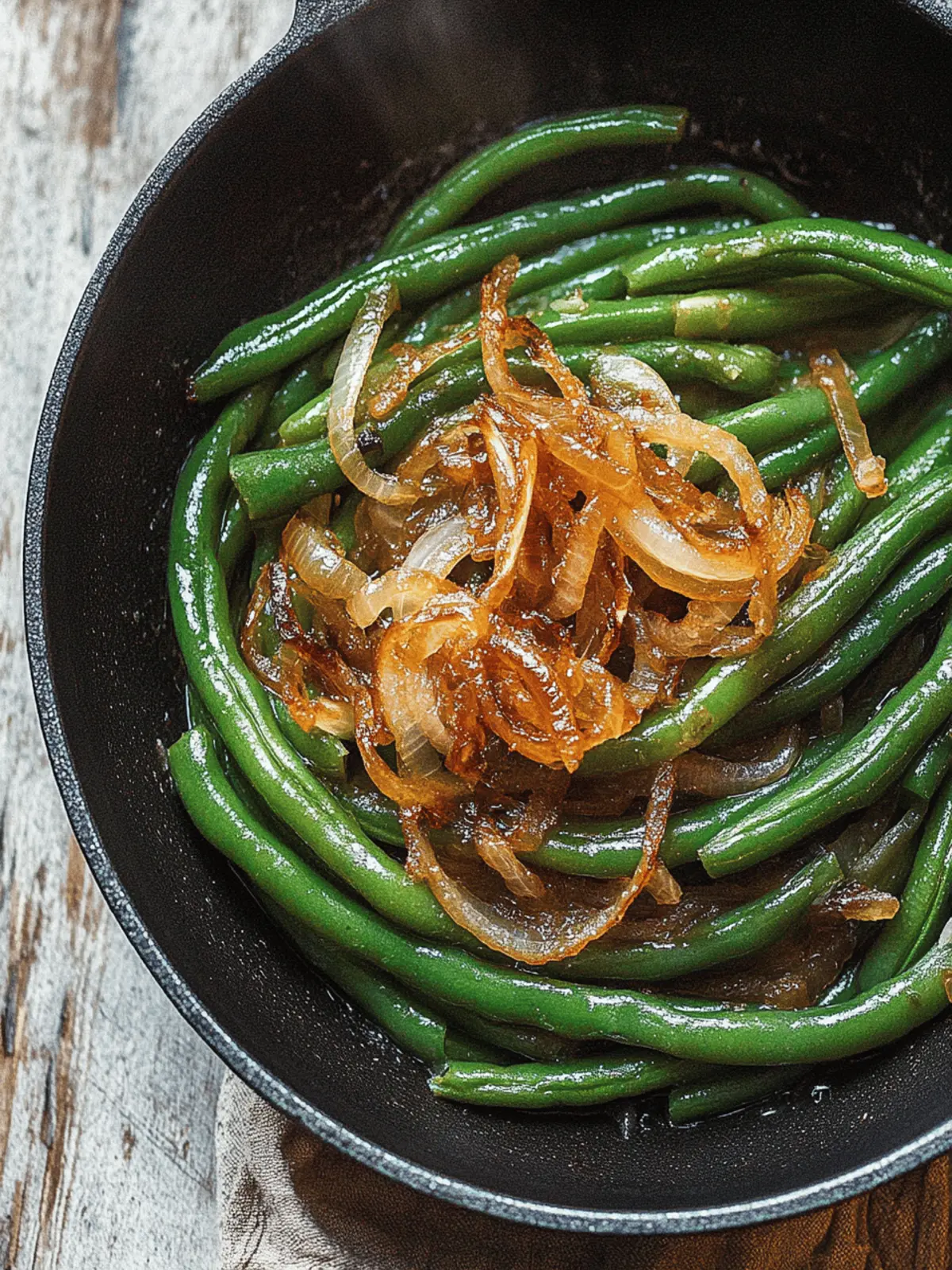 Irresistible Sautéed Green Beans with French Onions